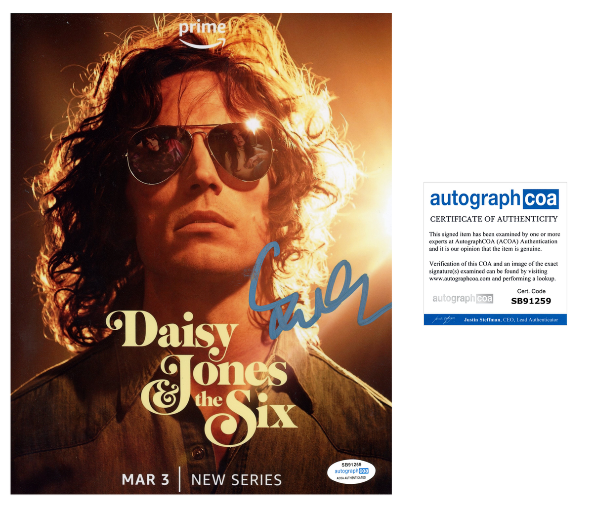 Sam Claflin Daisy Jones Signed Autograph 8x10 Photo ACOA | Outlaw ...