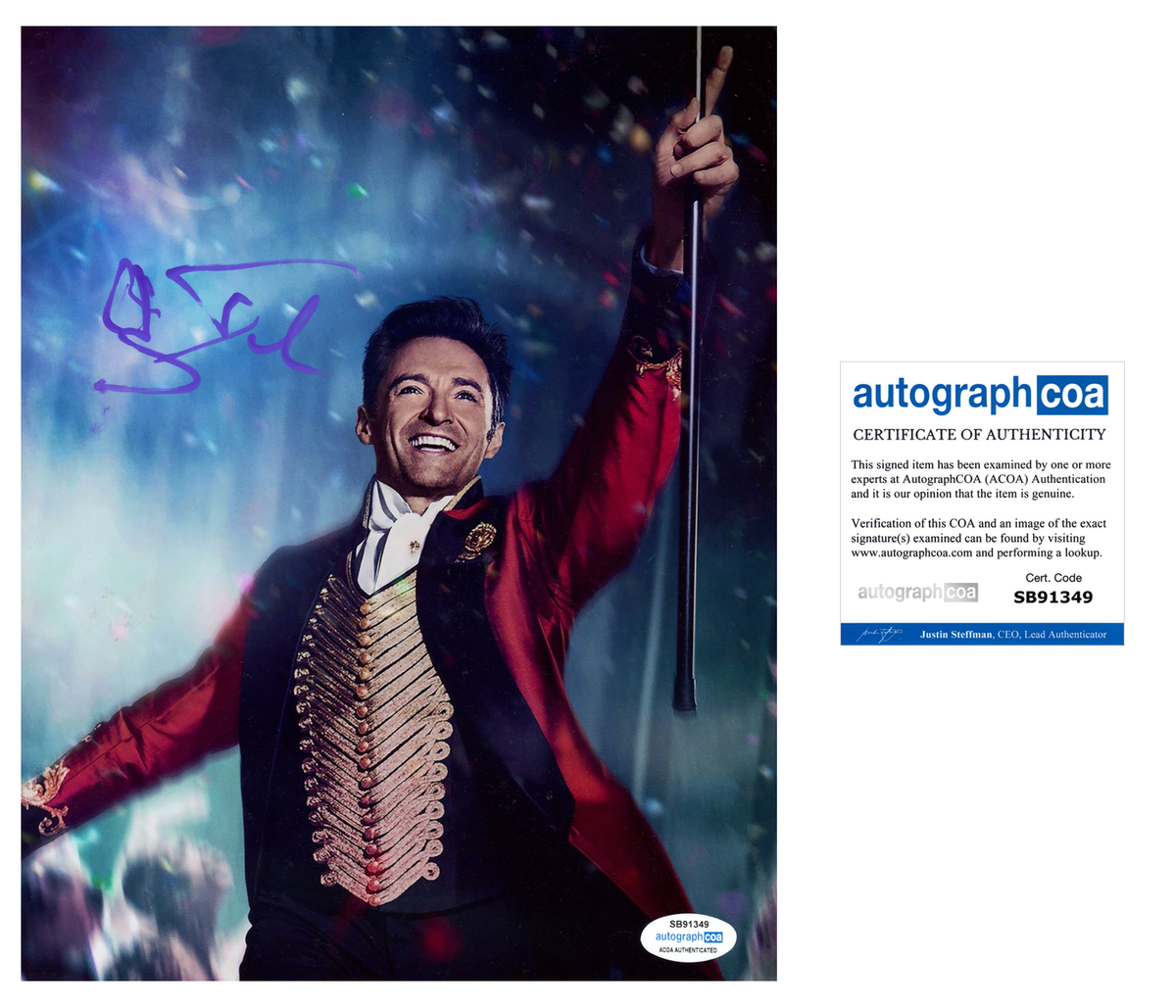 Hugh Jackman Greatest Showman Signed Autograph 8x10 Photo ACOA | Outlaw ...
