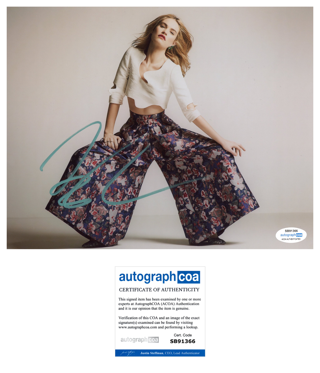 Lily James Sexy Signed Autograph 8x10 Photo ACOA | Outlaw Hobbies ...