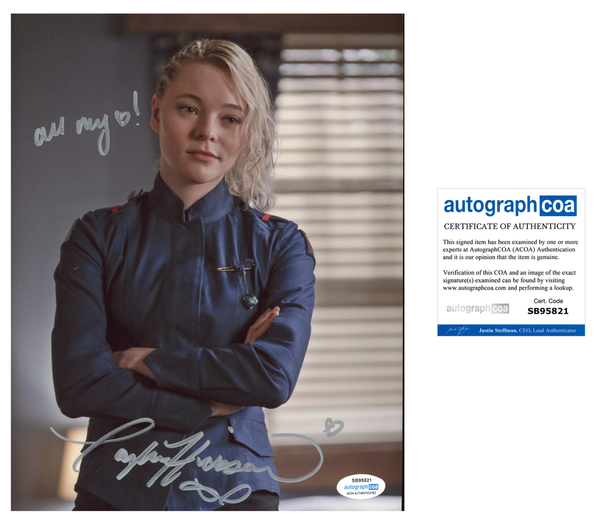 Taylor Hickson Motherland Signed Autograph 8x10 Photo ACOA | Outlaw ...