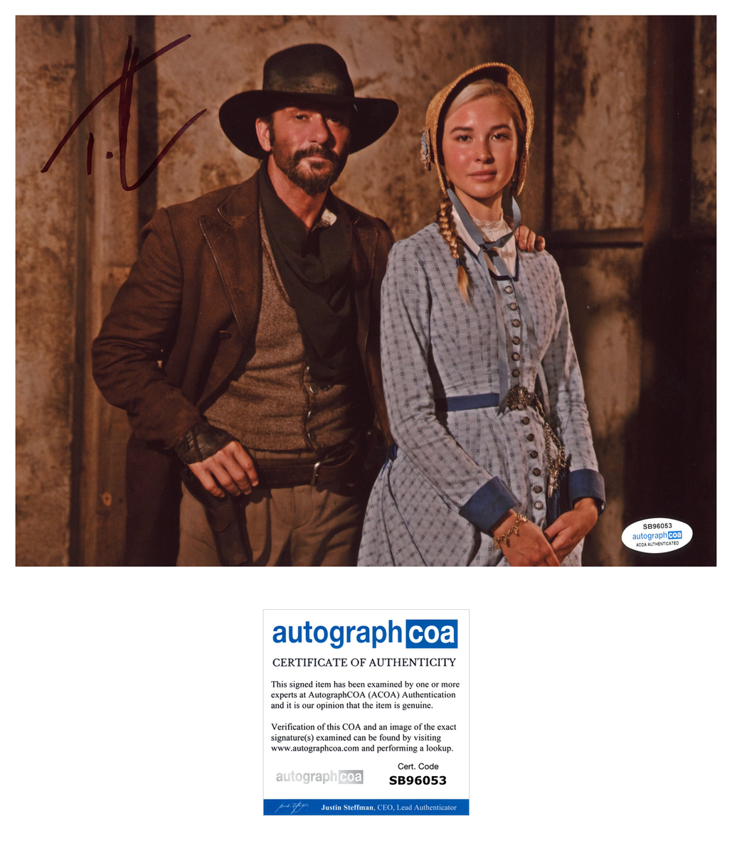 Tim McGraw 1883 Signed Autograph 8x10 Photo ACOA | Outlaw Hobbies ...