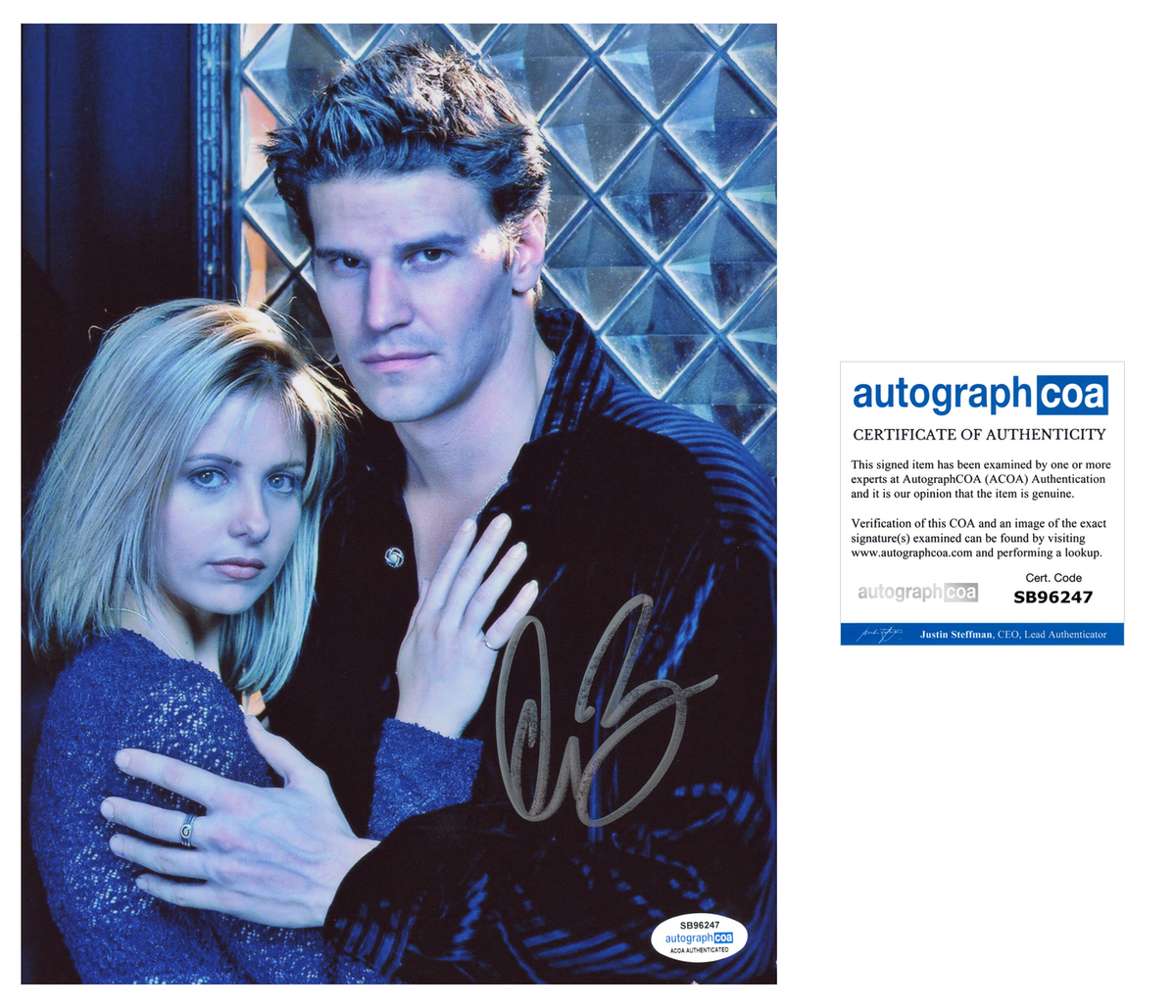 David Boreanaz Angel Buffy Signed Autograph 8x10 Photo ACOA | Outlaw ...