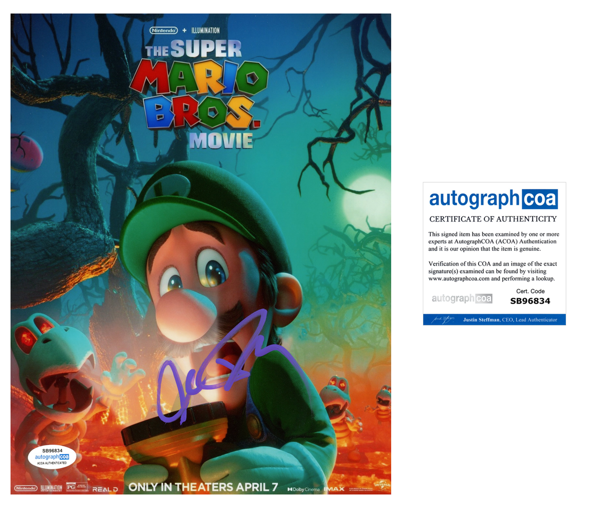 Charlie Day Super Mario Bros Signed Autograph 8x10 Photo ACOA | Outlaw ...