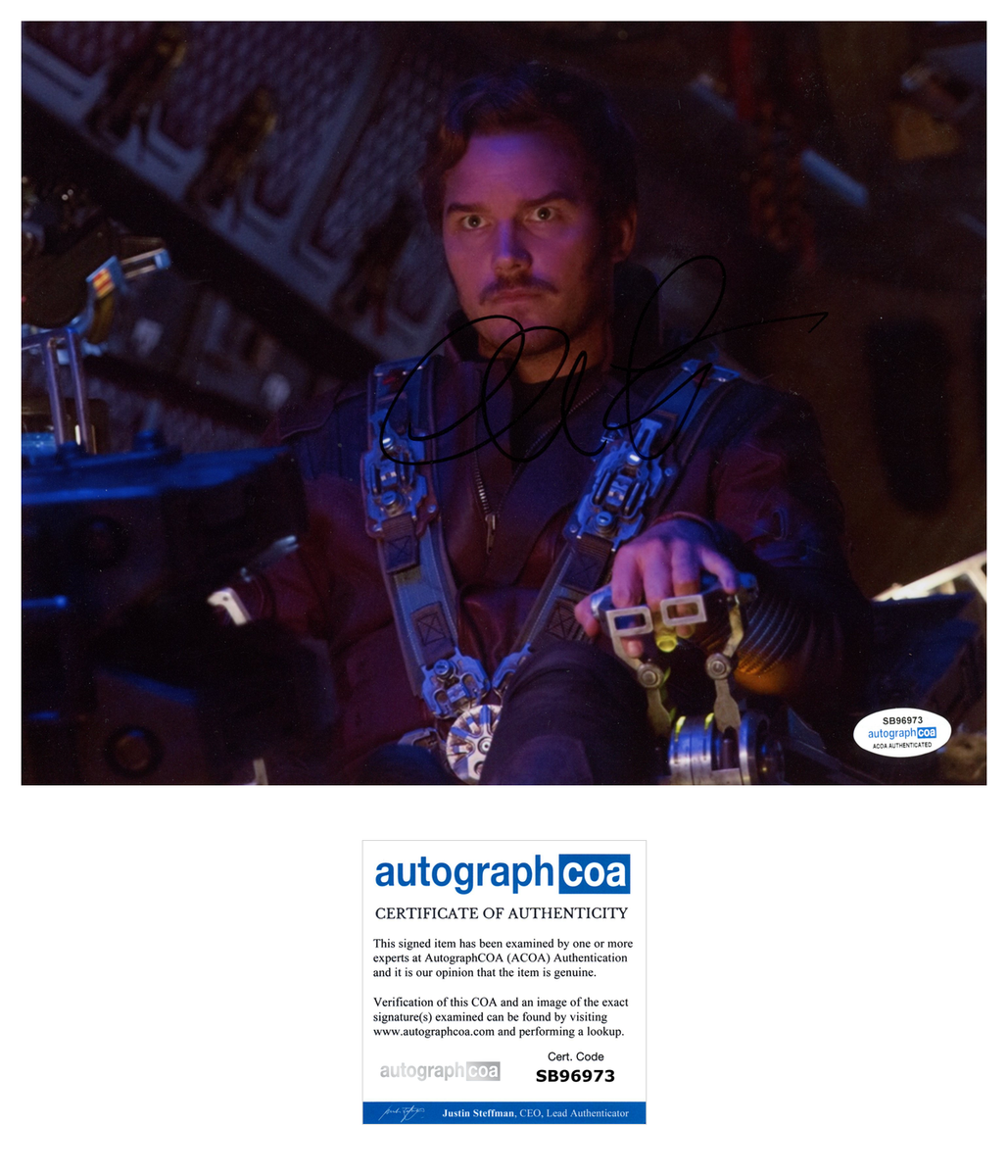 Chris Pratt Guardians Signed Autograph 8x10 Photo ACOA | Outlaw Hobbies ...