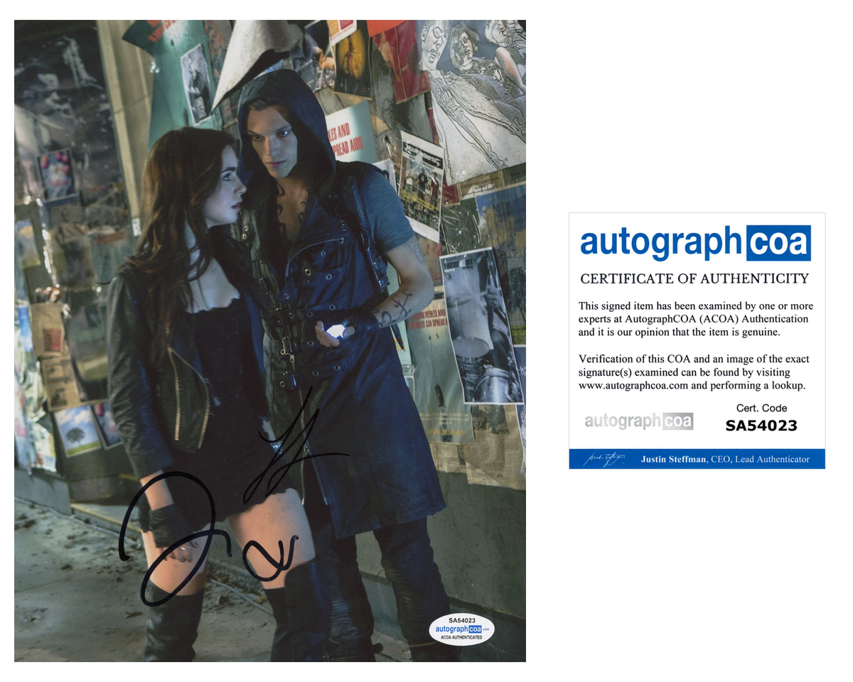 Lily Collins Jamie Campbell Bower Mortal Instruments Signed Autograph ...
